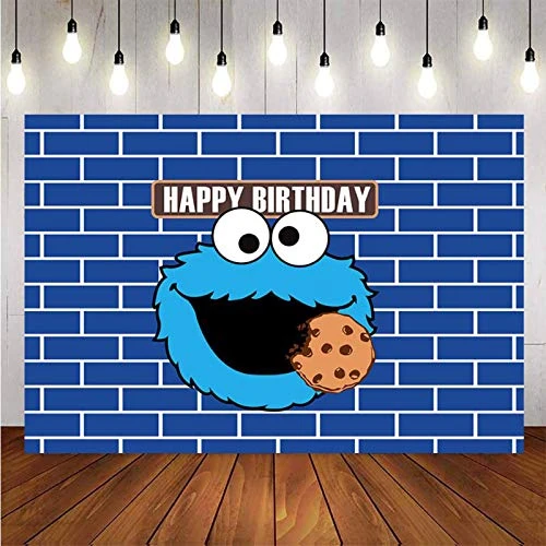 Sesame Street Cookie Monster Theme Photography Backdrop for Kids ...