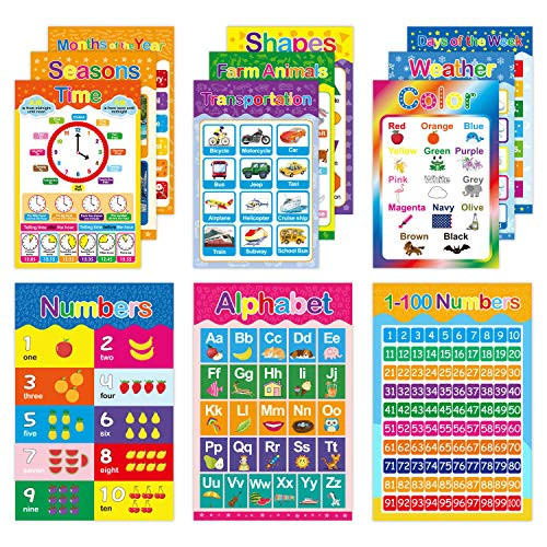 Educational Posters for Kids Preschool Nursery Homeschool Kindergarten ...