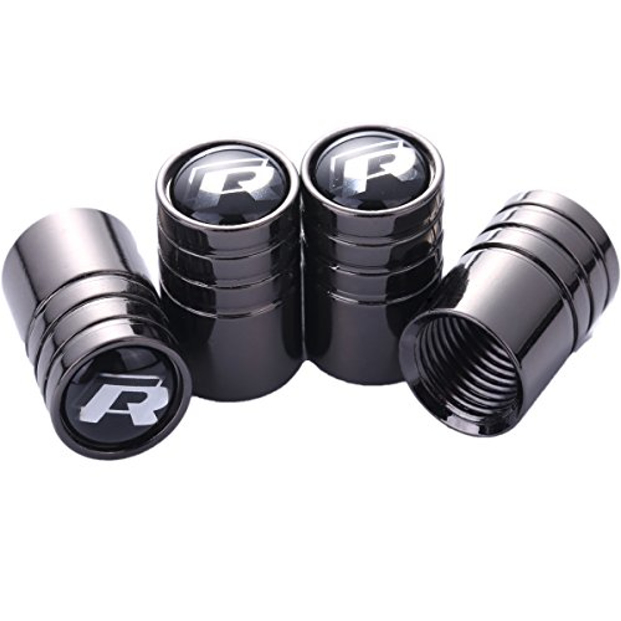 Tk Klz 4pcs Chrome For Vw R Line Sport Logo Car Tires Valve Stem Caps