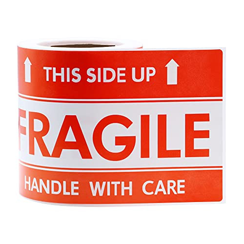 Hycodest Fragile Stickers 3x5inch 100 PCS Shipping Labels Warning Label ...