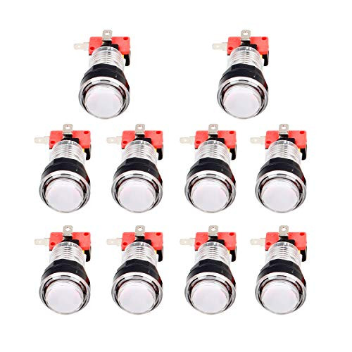 EG STARTS Arcade Buttons 30mm 12V LED lit Arcade Push Button Switch ...