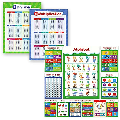 Multiplication Chart and Division Poster and 11 Educational Posters for ...