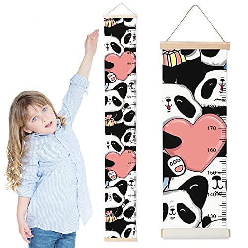 Growth Chart for Kids Pandas Hearts Children Height Measurement Ruler ...