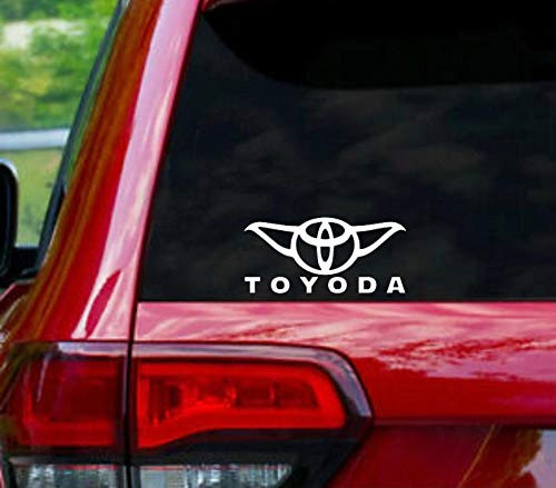 Toyoda Yoda Mandalorian Sticker Decal Viynl White 5.5 inch Car Laptop ...
