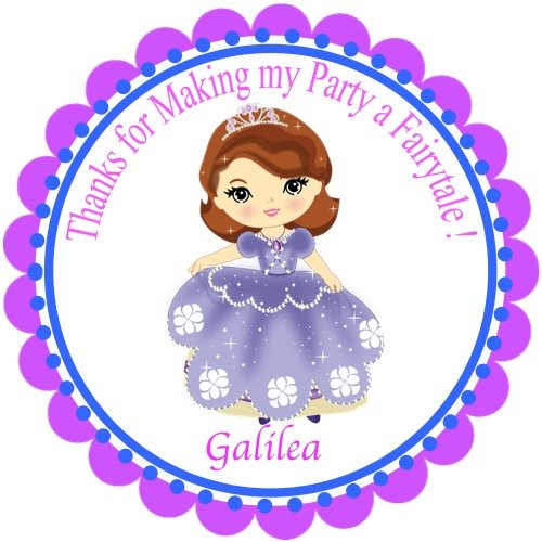 40 Round Labels 2" Personalized Princess Sofia Stickers Princess Custom ...