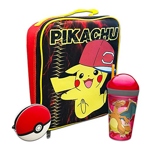 Pokemon Lunch Bag School Supplies Bundle ~ Large Pikachu Lunch Bag ...