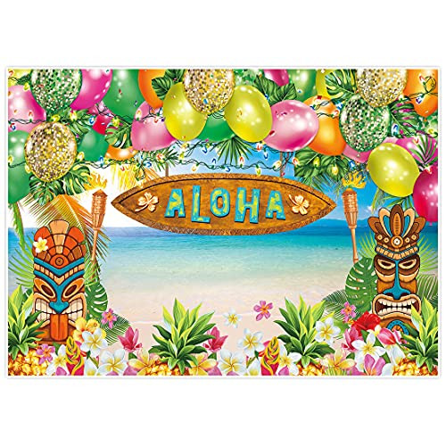 Allenjoy 7x5ft Summer Aloha Luau Backdrop for Tropical Hawaiian Beach ...