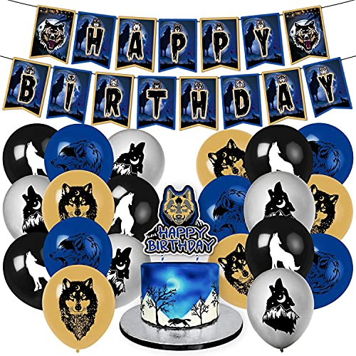 Wolf Birthday Party Supplies Wolf Party Supplies Set with a Wolf Happy ...