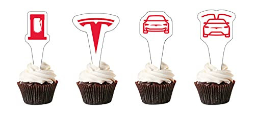 EZParty 24pc Tesla Cupcake Toppers - Birthday Party Decoration Supplies ...