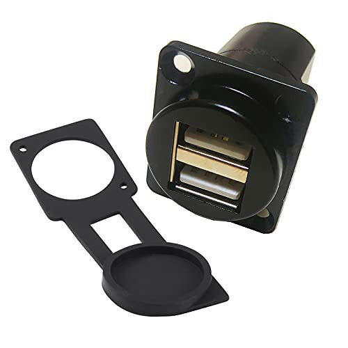 ANMBEST Dual USB2.0 IP67 Waterproof Connector, 2 Ports Panel Mount ...