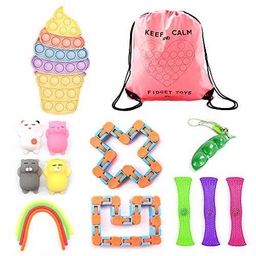 Pink Fidget Packs with Pop Bubble, Fidget Toys for Girls with Custom ...