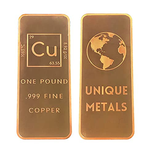 1 Pound .999 Pure Copper Bar Bullion with Element Design - Unique ...