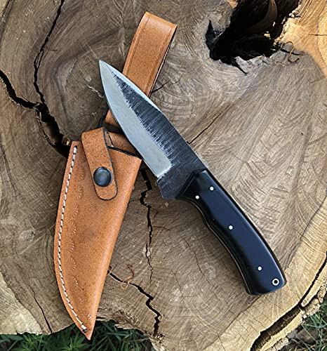 Custom Handmade Hunting Knife with Buffalo Horn Handle Knife Fixed ...