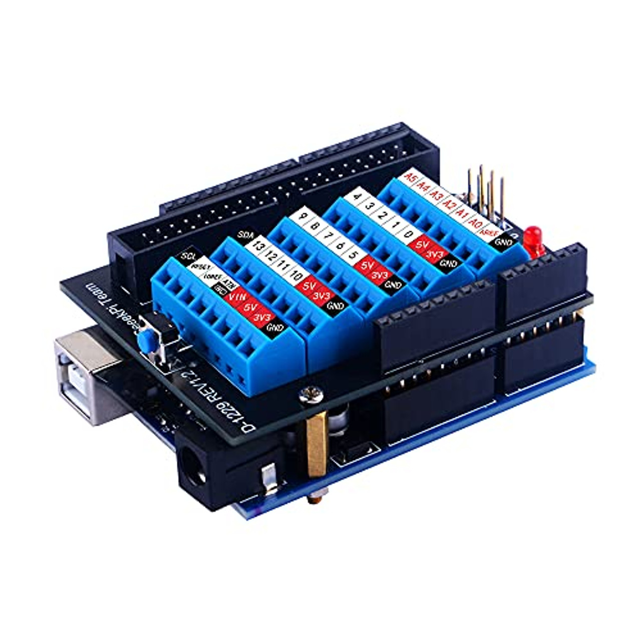 Geeekpi Screw Terminal Hat For Arduino Uno Gpio Screw Terminal Block Breakout Module With Horn