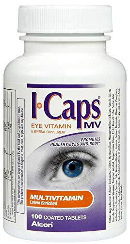 Alcon I Caps Eye Multivitamin Lutein Enriched 100 Coated Tablets ...