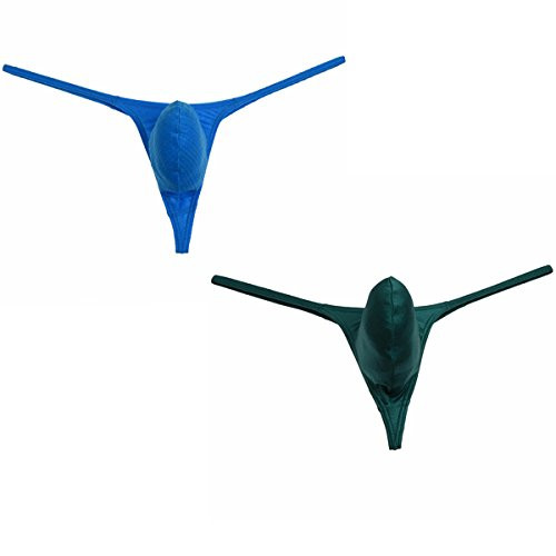 JAXFSTK Men's Shiny Micro String Thongs Pouch T-Back Sexy Swimwear ...