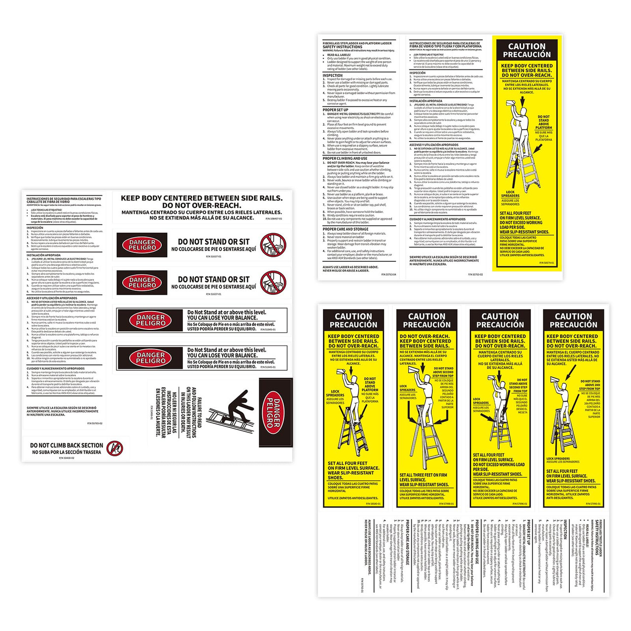 GRONGU FG Stepladder Safety Labels Stickers Compatible with Werner ...