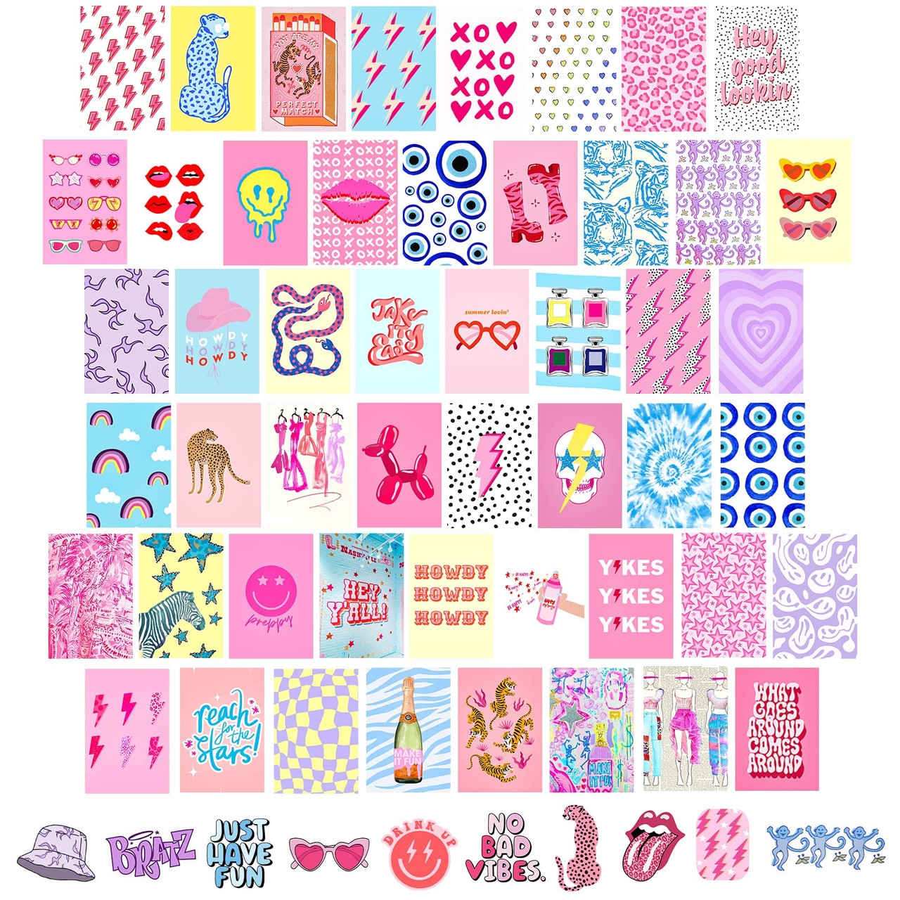 KOSKIMER Preppy Wall Collage Kit Aesthetic Pictures, 50 Set 4x6 Inch ...