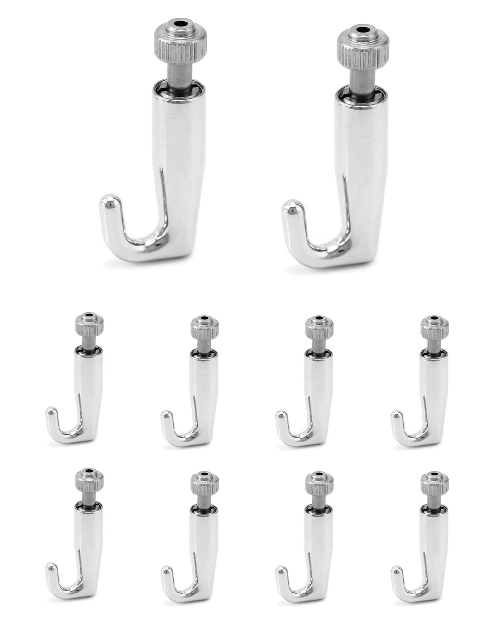 QWORK Art Gallery Display Wire Rope Hanger Hooks, 10 Pack Adjustable ...