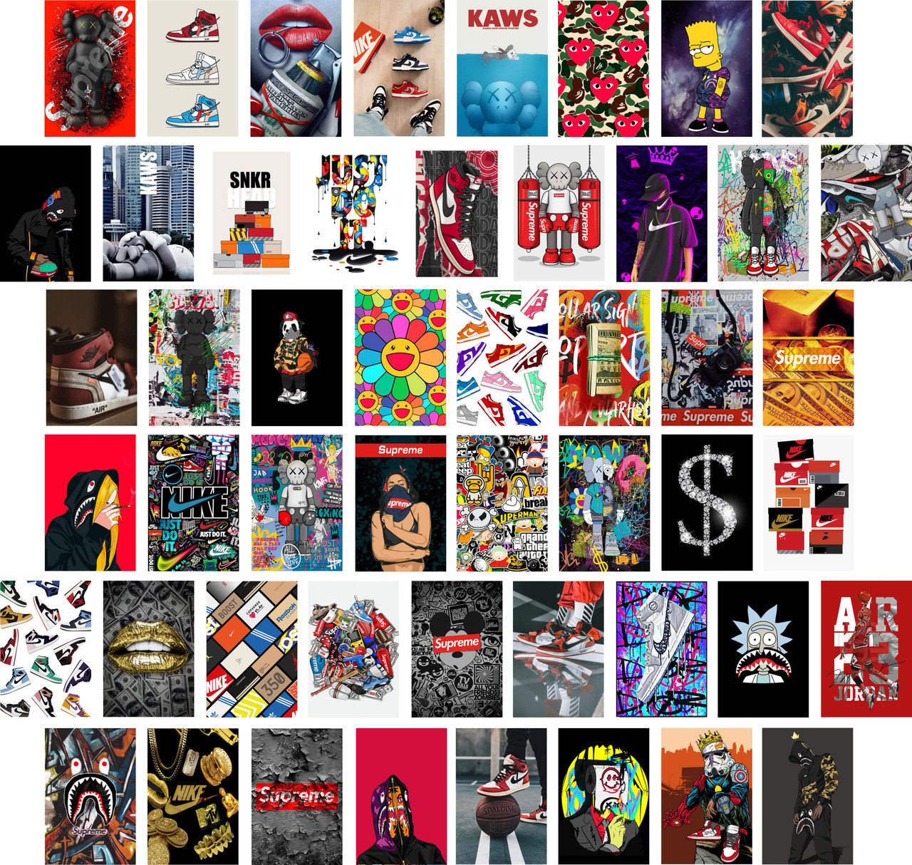 LIYA 50PCS Hypebeast Wall Collage Kit - 4x6inch - Hypebeast Room Decor ...