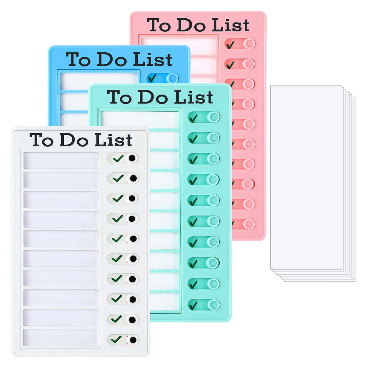 4 Pack Chore Chart for Kids, to Do List Chart Plastic Checklist Board ...
