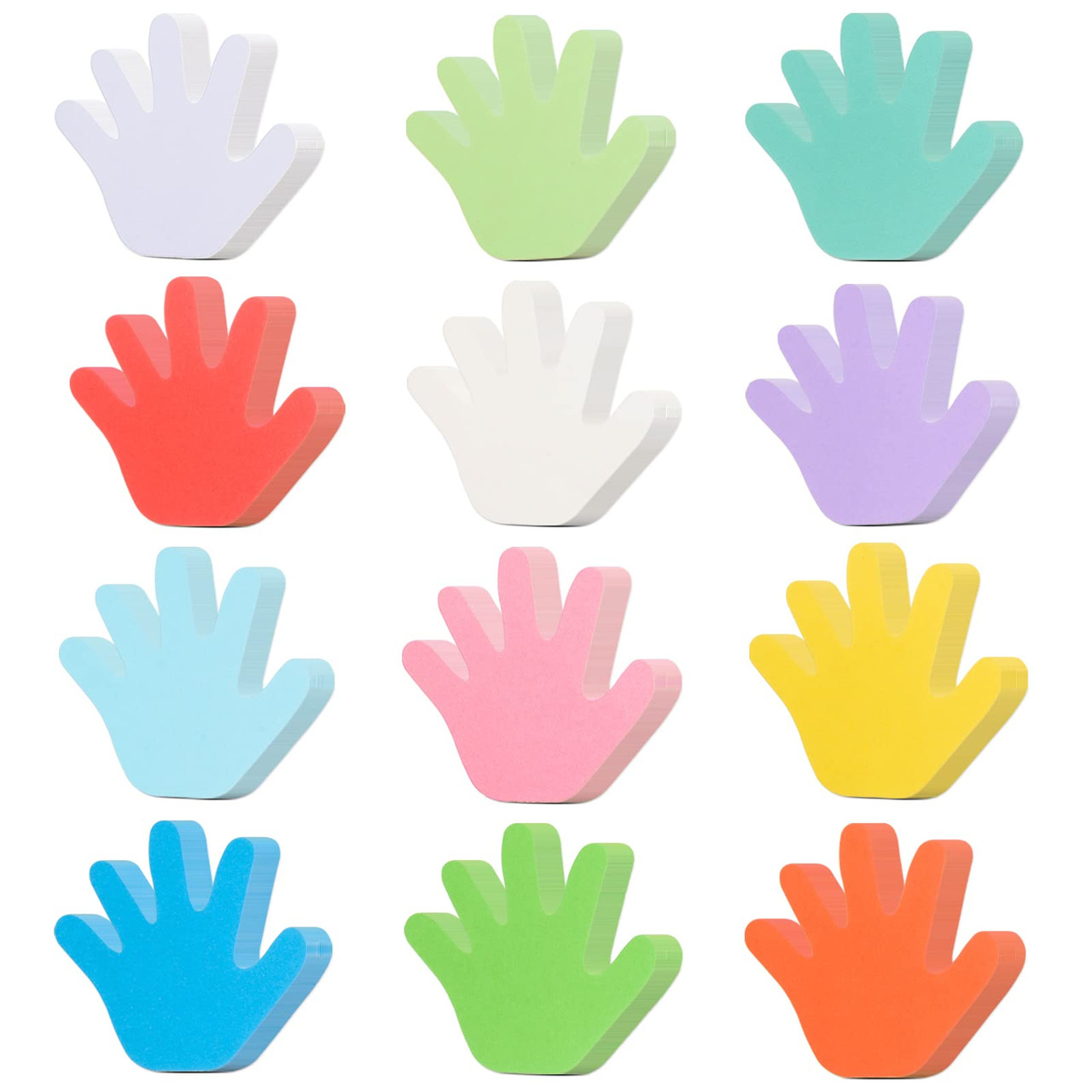 144 Pieces Hand Cutouts Paper Hand Shape Cut-Outs Assorted Color ...