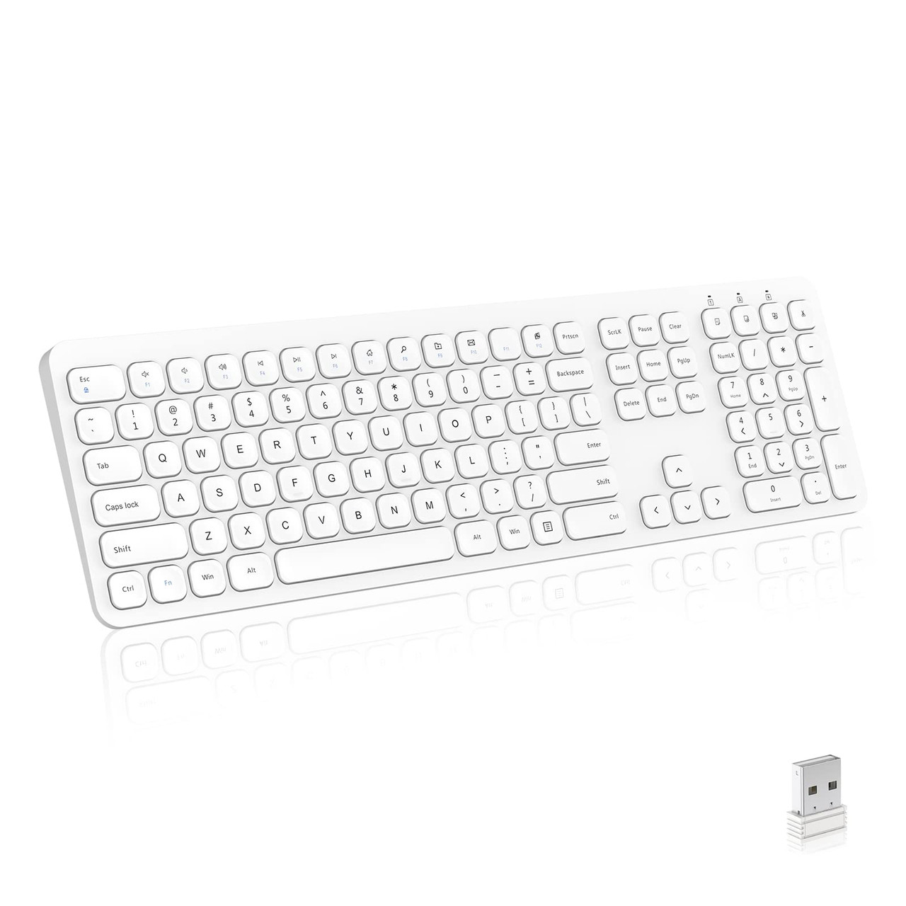 cimetech Wireless Keyboard, 2.4G Advanced Full Size Keyboard with ...