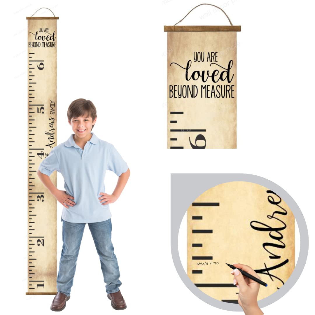 Personalized Canvas Growth Chart for Wall Nursery Decor - Gender ...