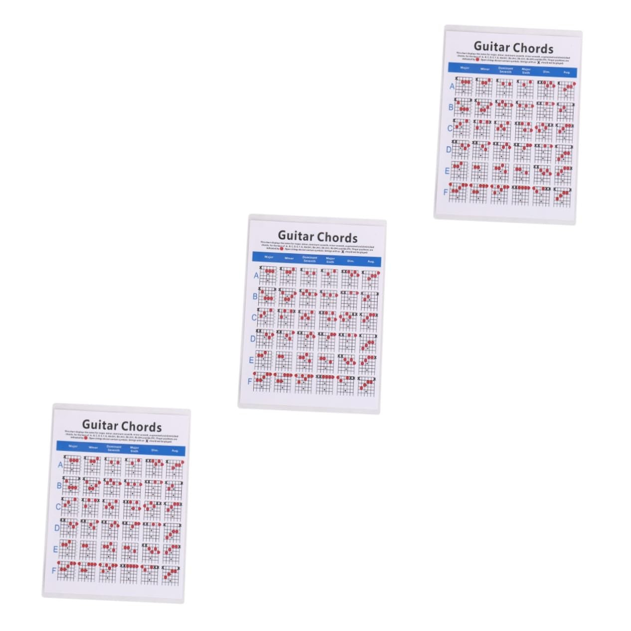 ERINGOGO 3 pcs guitar chord reference Guitar Fingering Chart Guitar ...