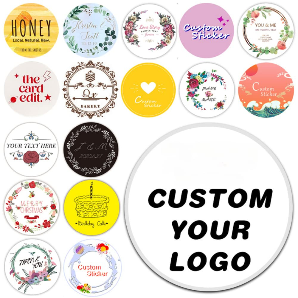 jifu 100pcs Custom Labels, Bakers Stickers, Circle Labels,Logo Stickers ...