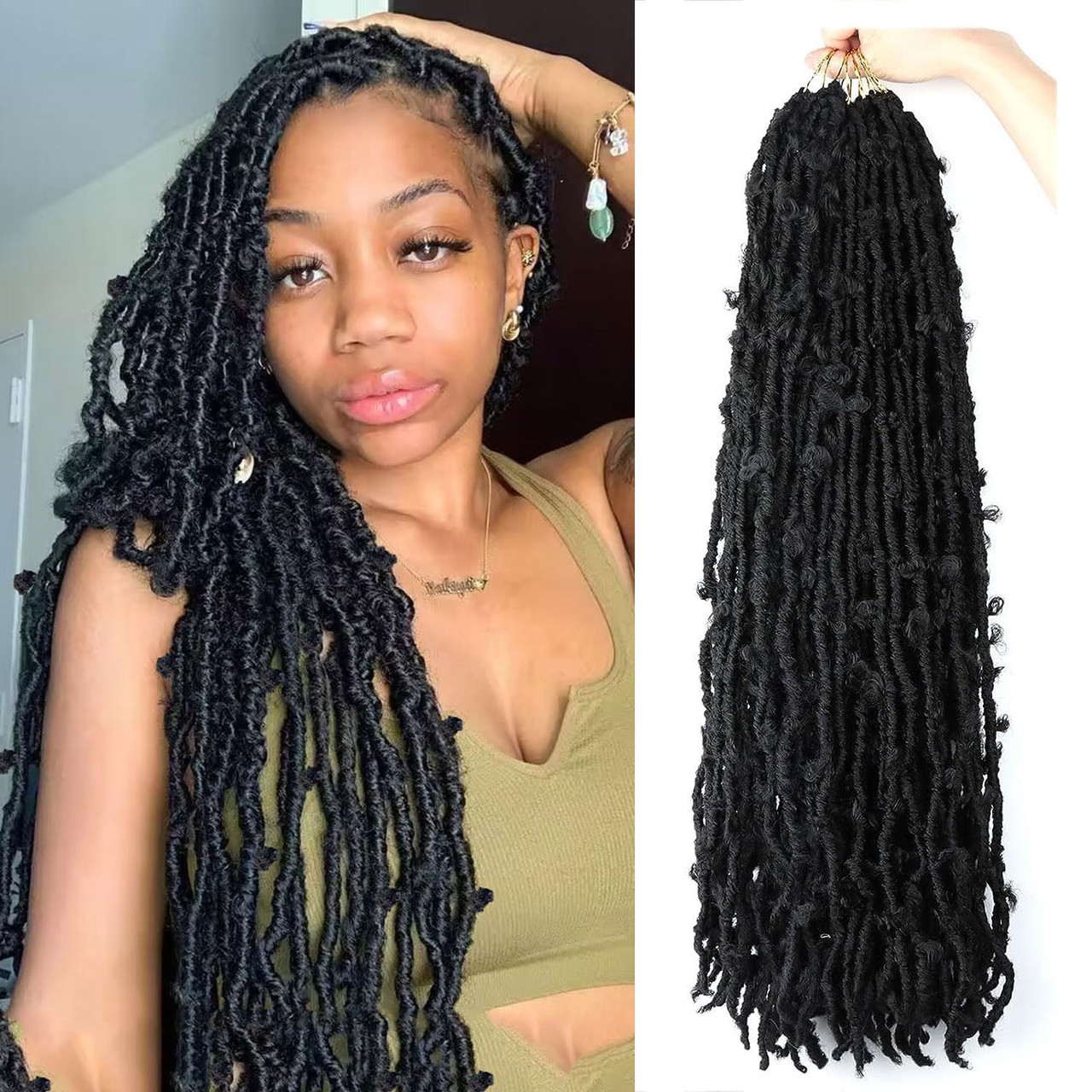 Flyteng 30 inch Butterfly Locs Crochet Hair Pre Looped 6 Packs Soft ...