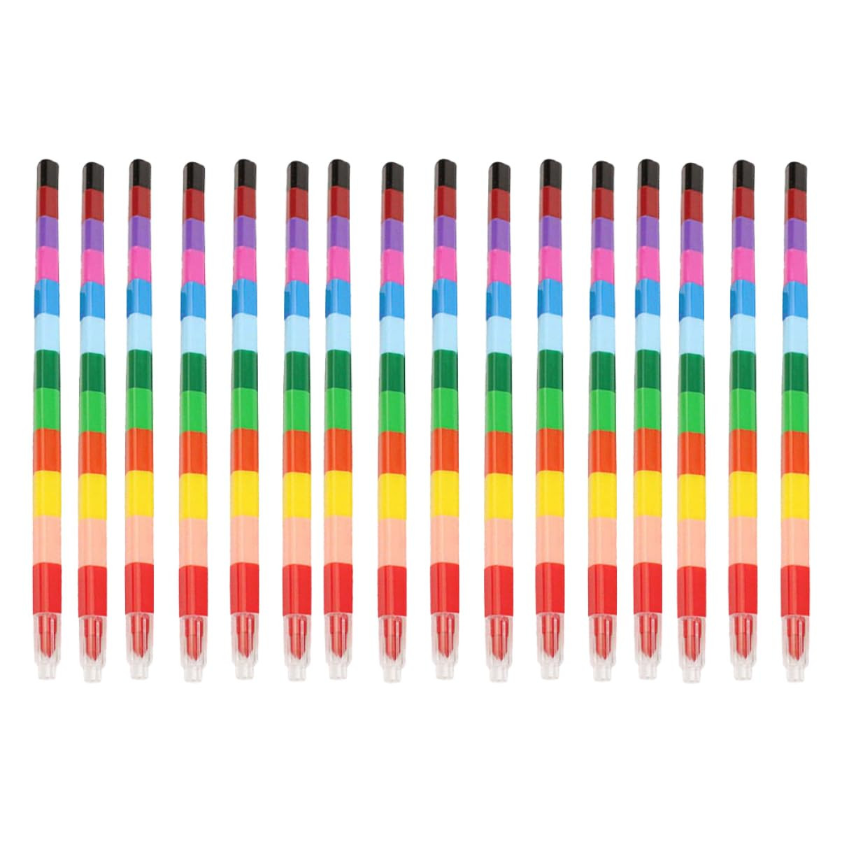 SEWACC 16pcs 12 Fun Rainbow Crayons Art Paint Crayons Pastel Markers ...