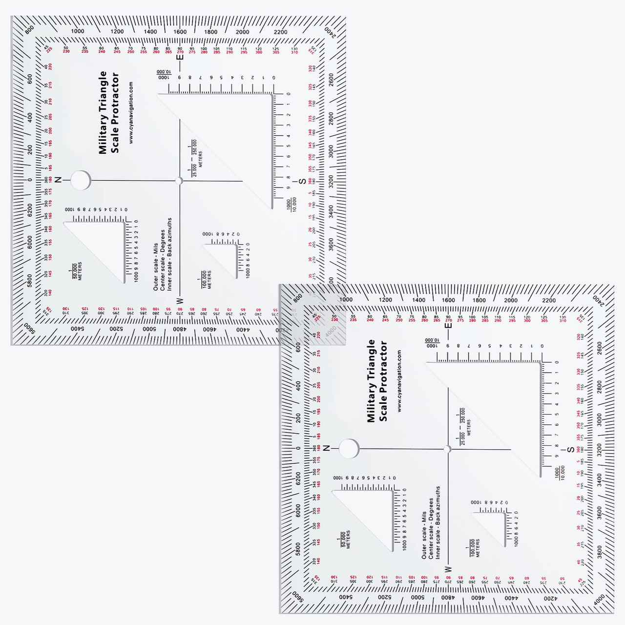2 Pcs Coordinate Scale Topographical Map Scale Map Reading and Land ...