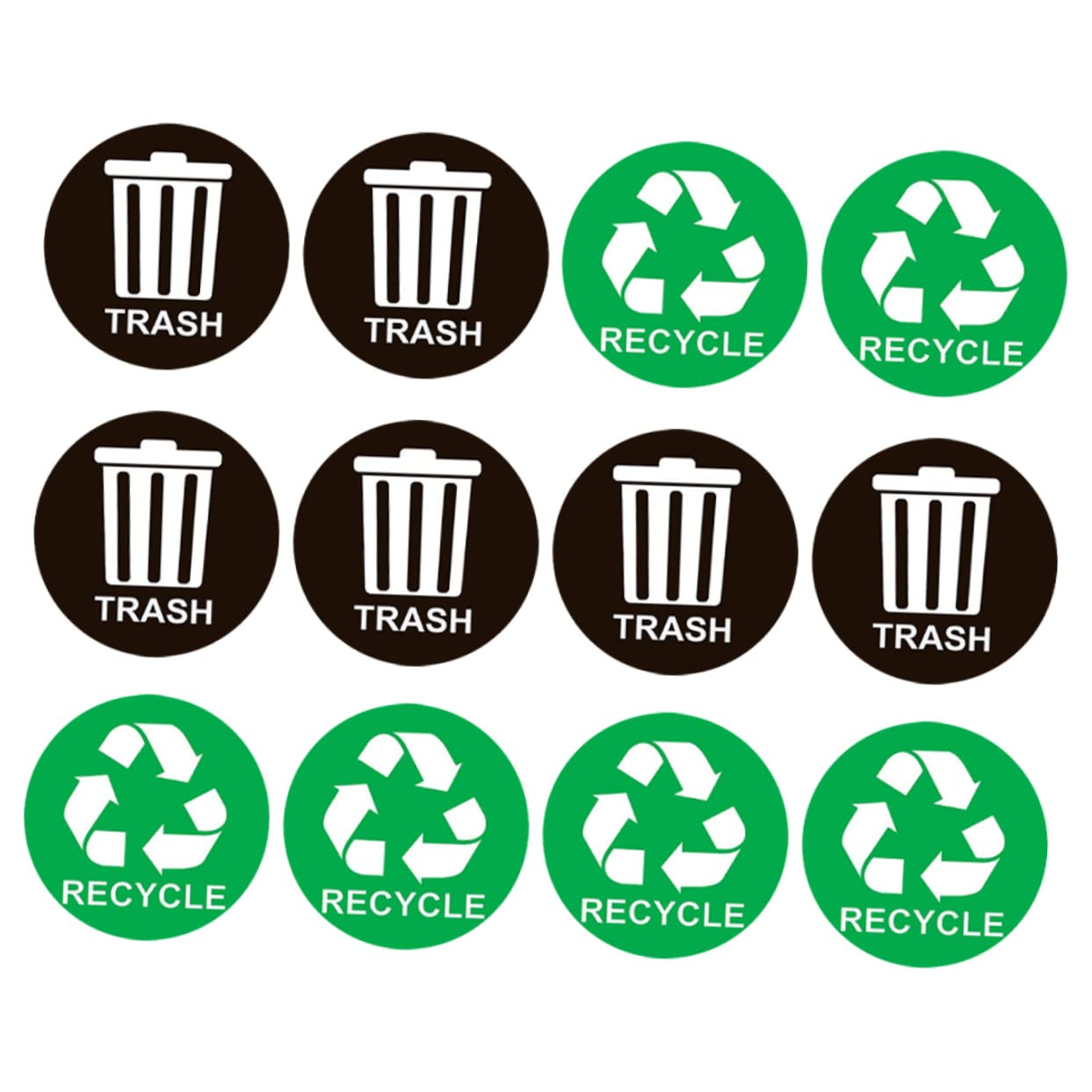 Operitacx 2 Garbage Classification Sign Trash Recycle Stickers Recycle ...