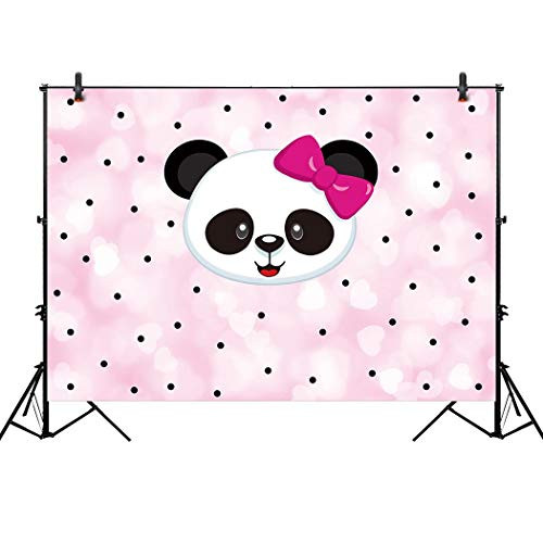 Allenjoy 7x5ft Pink Panda Backdrop for Baby Girl Shower Kids Baptism ...