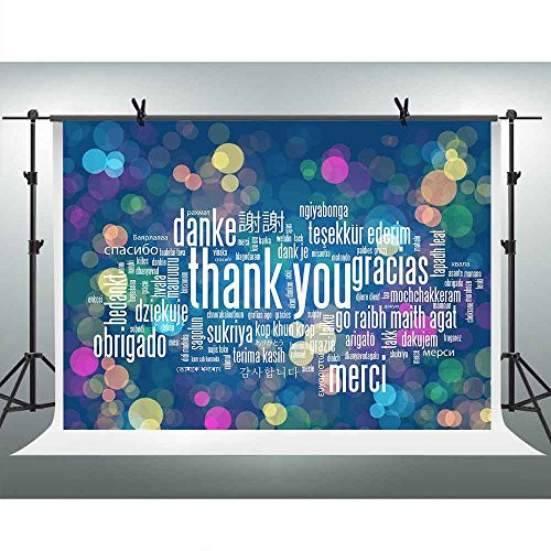 FHZON 10x7ft Thank You Photography Background Color Blur Backdrop ...
