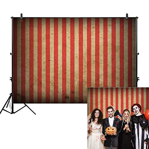 Allenjoy 7x5ft Evil Halloween Circus Carnival Backdrop for Festival Red ...