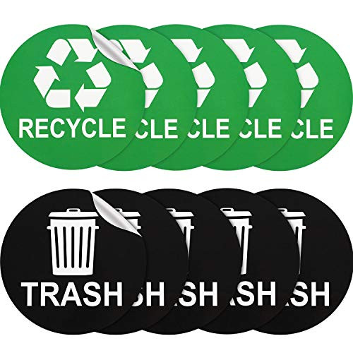 Outus 10 Pieces Recycle Stickers Trash Cans Stickers Labels Recycle ...