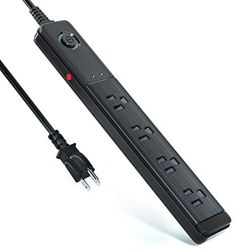 Duvik 4 Outlet Power Strip Surge Protector 6 Ft Long Cord Heavy Duty 3 ...