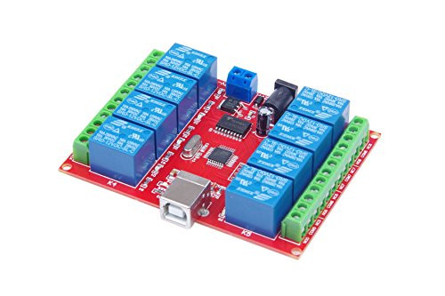 KNACRO 12V 8 Channel USB Relay Module Programmable Computer Control ...