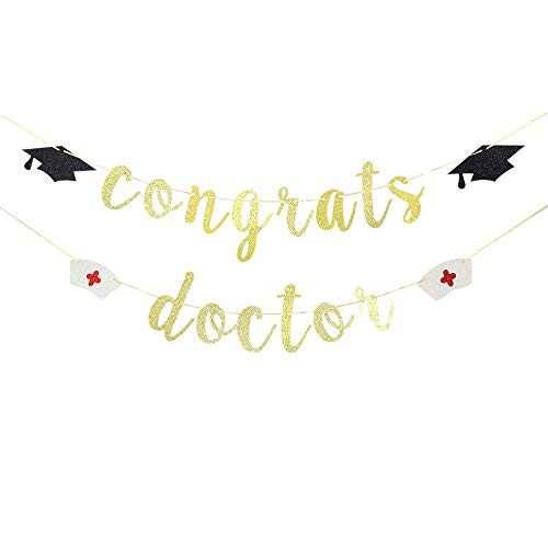 Gold Congrats Doctor Banner Doctor MD Graduation Banner Doctor ...