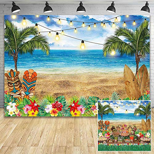 Demohome 7X5ft Durable Polyester Summer Beach Tropical Flower Backdrop ...