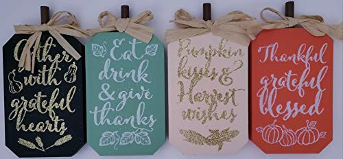 decor Fall Autumn Thanksgiving Harvest Decorations Home Signs Plaques ...