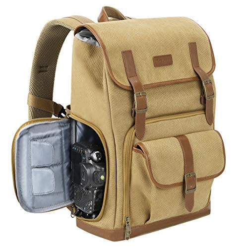 Endurax Canvas Camera Backpack for DSLR Photography Backpack with Quick ...