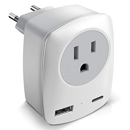 European Adapter America to Europe Plug Adapter with 1 Electrical AC ...