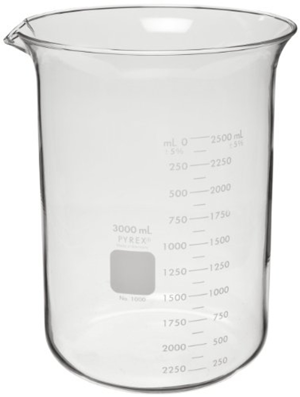 Corning Pyrex 1000 3l Glass 3 Liter Graduated Low Form Griffin Beaker