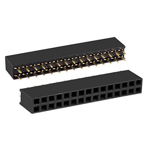 uxcell 50Pcs 2-54mm Pitch 2x15-Pin Double Row Straight Connector Female ...