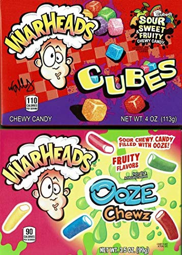 WARHEADS CUBES SOUR SWEET and FRUITY CHEWY CANDY AND WARHEADS OoZE ...
