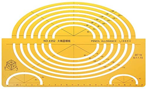 RTUTUR K Resin Ellipses Drafting Templates Large Isometric Ruler ...