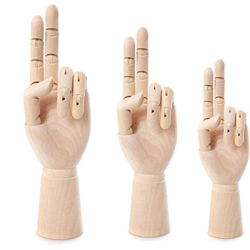 Wood Mannequin Hand Realistic Wooden Hand Model Posable Manikin Hand ...